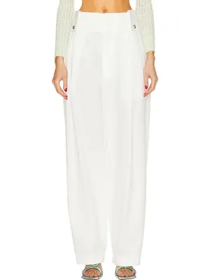 Bottega Veneta Pleated Wide Leg Trouser - Chalk