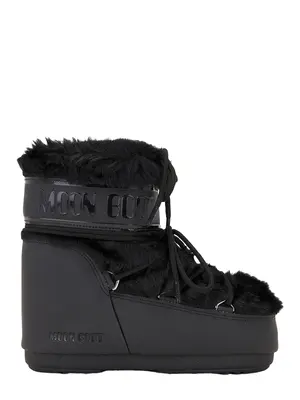 Moon Boot Icon Low Faux Fur Boots - Black