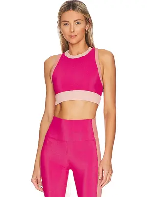Beach Riot Gwen Ribbed Top Rouge Color Block