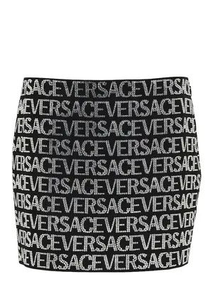 VERSACE Versace Logo Embellished Mini Skirt