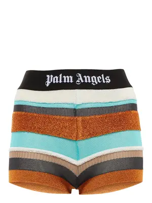 Palm Angels Lurex Striped Knit Shorts - Multicoloured