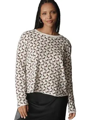 Maeve Maeve Caitlin Boxy Long-Sleeve T-Shirt Neutral Pattern