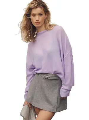 PILCRO Pilcro Alani Cashmere Mock-Neck Sweater Softest Thistle