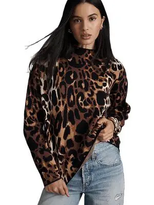 Maeve Carys Mock-neck Sweater - Cheetah