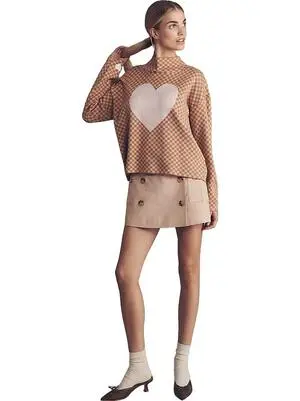 Maeve Carys Mock-neck Sweater - Heart Check