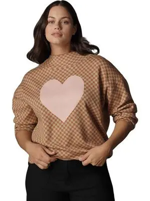 Maeve The Carys Mock-Neck Sweater Heart Combo
