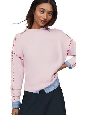 Maeve Carys Mock-neck Sweater - Pink Pattern