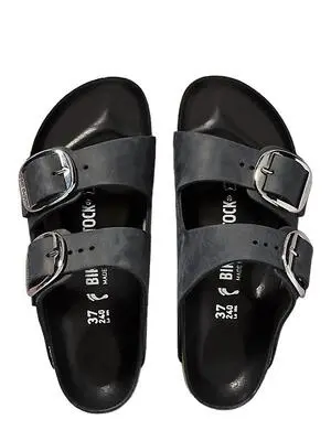 BIRKENSTOCK Arizona Big Buckle Nubuck Sandals - Faded Black