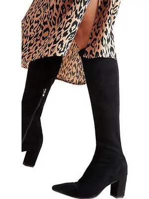 SILENT D Komass Knee-High Boots Black Stretch