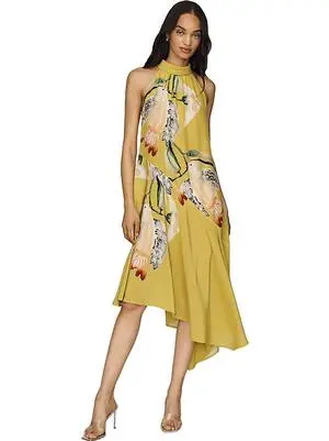 Zimmermann Devi Pleated Printed Silk Halterneck Midi Dress In Peach - 50%  Off | Editorialist
