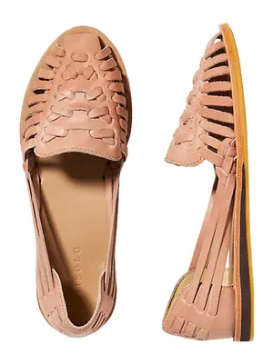 Anthropologie Nisolo Woven Leather Sandals Pink