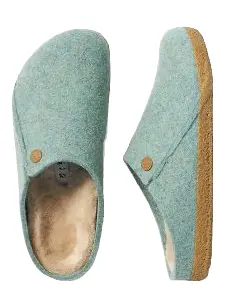 BIRKENSTOCK Zermatt Wool Felt Shearling Clogs Blue