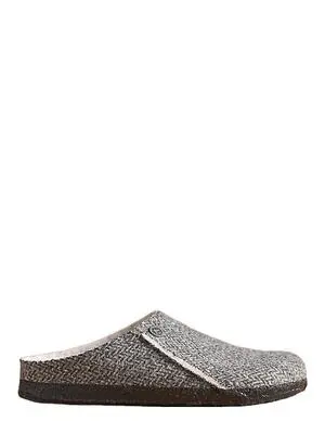 BIRKENSTOCK Zermatt Wool Felt Shearling Clogs Dark Grey
