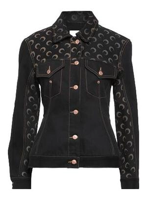 MARINE SERRE Woman Denim Outerwear Black Size 6 Cotton