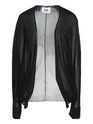 Alpha Studio Viscose And Polyester Cardigan Black