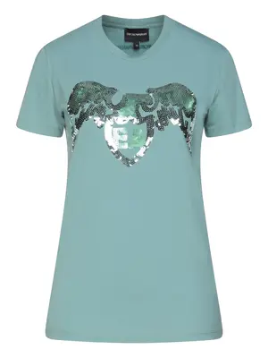 Emporio Armani T-Shirt With Appliqués Light Green