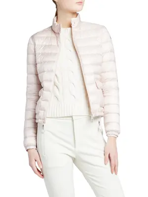 Moncler Lans Short Down Jacket Pastel Pinktemp