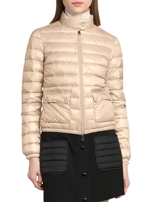 Moncler Lans Short Down Jacket Stone