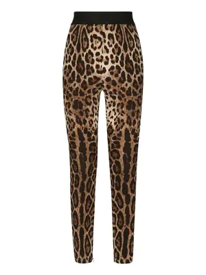 Dolce & Gabbana Leopard-print Slim-cut Leggings - Brown
