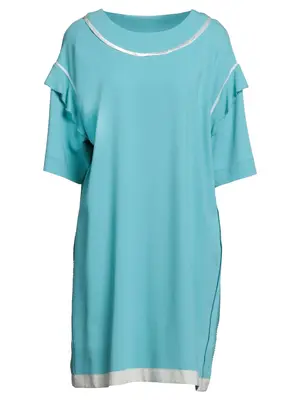 Moschino Mini Dress In Viscose And Elastane Turquoise