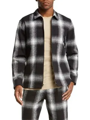 Saturdays Nyc Ryan Plaid Flannel Shirt Jacket - Black