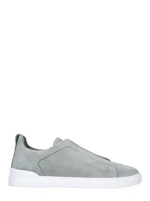 Zegna Suede Triple Stitch Sneakers - Grey