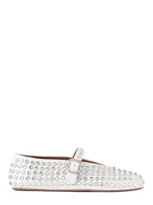 ALAÏA Alaïa Crystal-Embellished Leather Ballet Flats