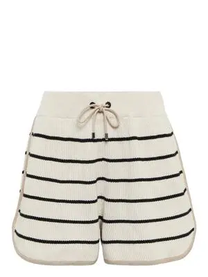 Brunello Cucinelli Striped Cotton Shorts - White