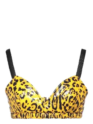 Dolce & Gabbana Leopard Print Crop Top - Yellow