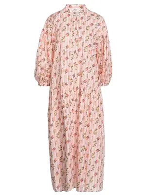OTTOD'AME OTTOD'AME Floral Midi Shirt Dress Salmon Pink