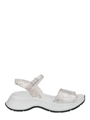 Hogan Sandals In Soft Leather - Silver