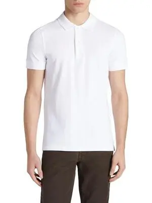 TOM FORD Short Sleeve Cotton Piqué Polo - Aw002 White