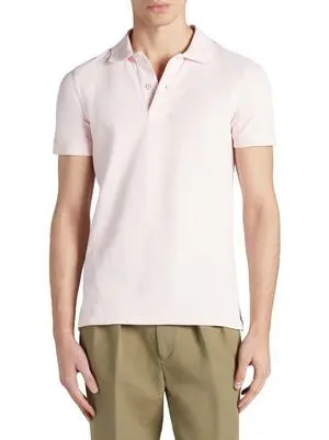 TOM FORD Short Sleeve Cotton Piqué Polo - Dp013 Powder Pink