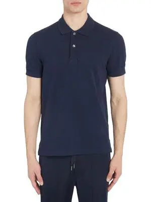 TOM FORD Short Sleeve Cotton Piqué Polo - Ink