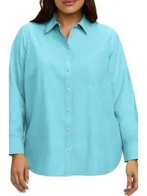 Foxcroft Boyfriend Non-iron Cotton Blouse - Capri