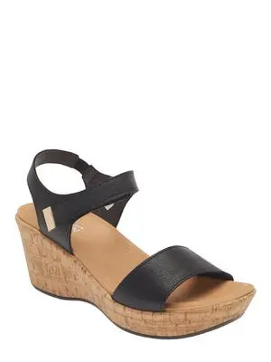 Naot Naot Summer Platform Wedge Sandal Soft Black Leather