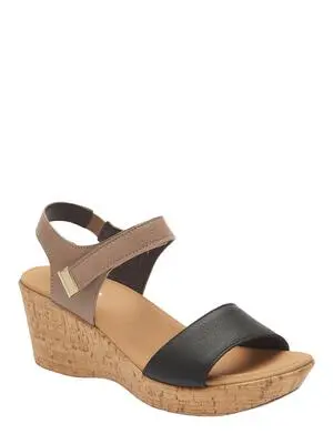 Naot Naot Summer Platform Wedge Sandal Soft Black/soft Stone Leather