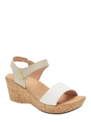Naot Naot Summer Platform Wedge Sandal Soft White/ Soft Ivory Leather