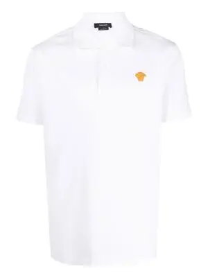 Versace Medusa Embroidered Polo Shirt - White