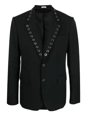 Alexander McQueen Eyelet-detail Blazer - Black