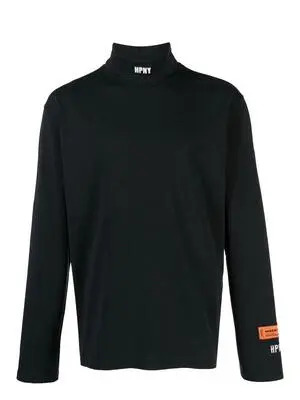 Heron Preston Hpny Embroidered-logo Roll-neck Top - Black
