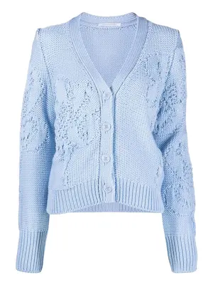 Cecilie Bahnsen Irma V-neck Cardigan - Blue