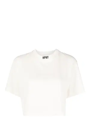 Heron Preston Embroidered-logo Cropped T-shirt - White