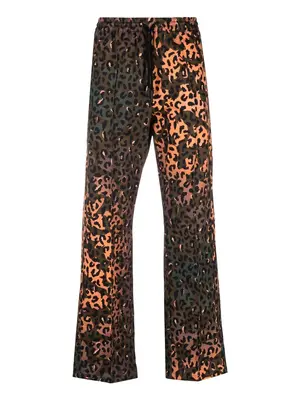 COUNTY OF MILAN Marcelo Burlon Leopard Print Trousers - Brown