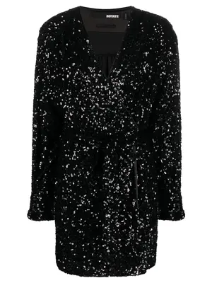 REMAIN BIRGER CHRISTENSEN ROTATE BIRGER CHRISTENSEN Sequin-Embellished Wrap Minidress
