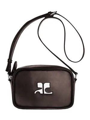 COURREGES Reedition Leather Camera Bag - Brown