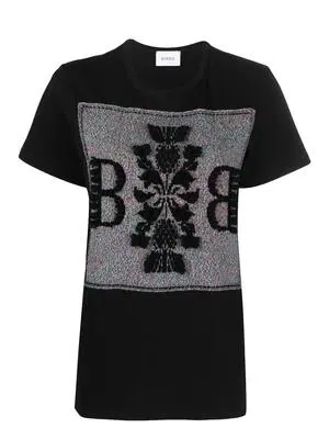 BARRIE Logo-patch Cotton-cashmere T-shirt - Black