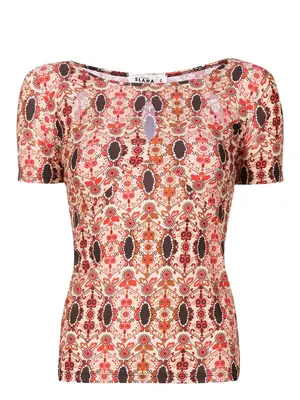 AMIR SLAMA Floral-print T-shirt - Red
