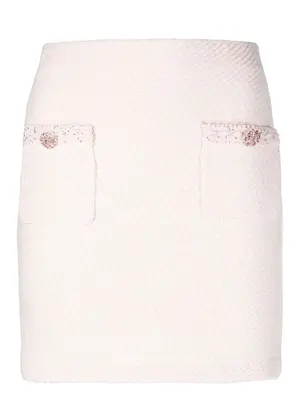 SELF-PORTRAIT Braided-trim Mini Skirt - Pink