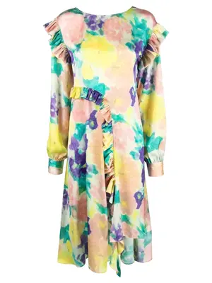 Remain Birger Christensen Floral-print Maxi Dress - Yellow